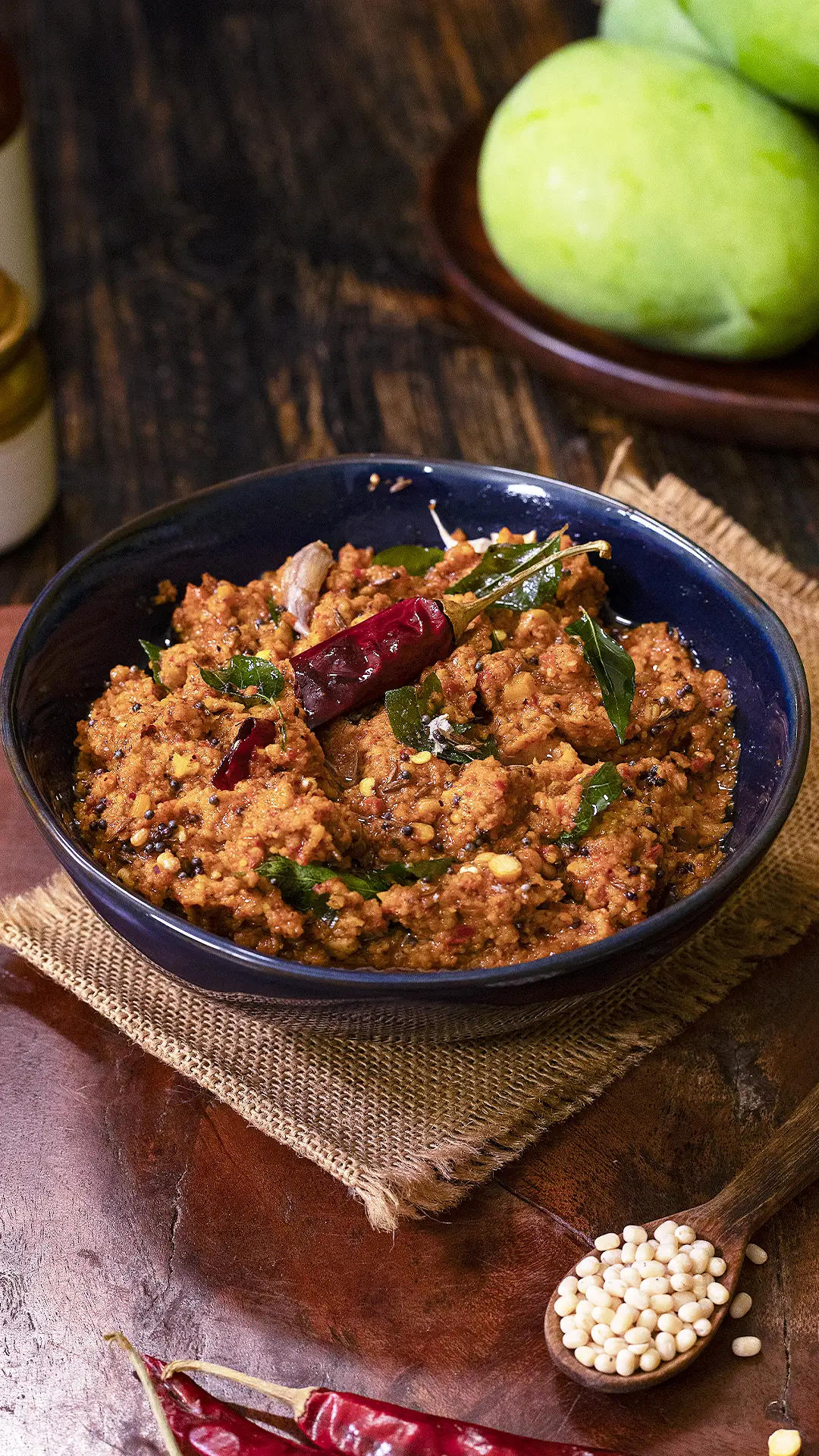 raw mango chutney with garlic & spices